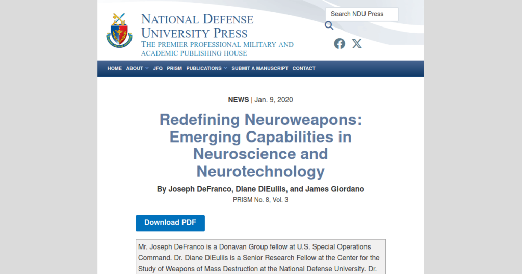 Redefining Neuroweapons: Emerging Capabilities in Neuroscience and ...